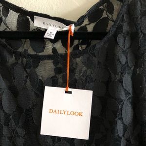 Dailylook | Dresses | Dailylook Lace Black Mini Flare Dress | Poshmark